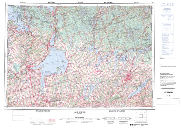 031D Lake Simcoe 1:250,000 - Shop Online at WorldOfMaps.com