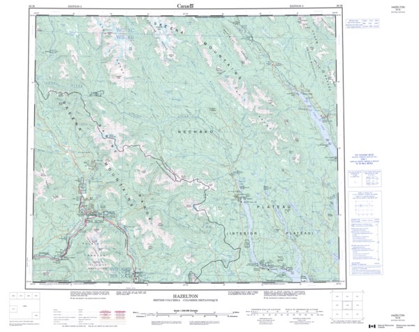 093M Hazelton 1:250,000 scale - Shop Online at WorldOfMaps.com