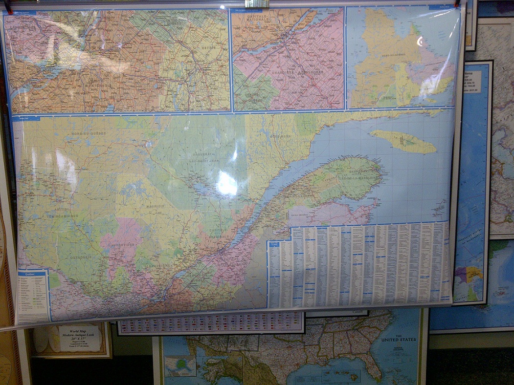 Quebec Laminated Wall Map - Quebec Laminated Wall Map CCCMaps - Shop ...