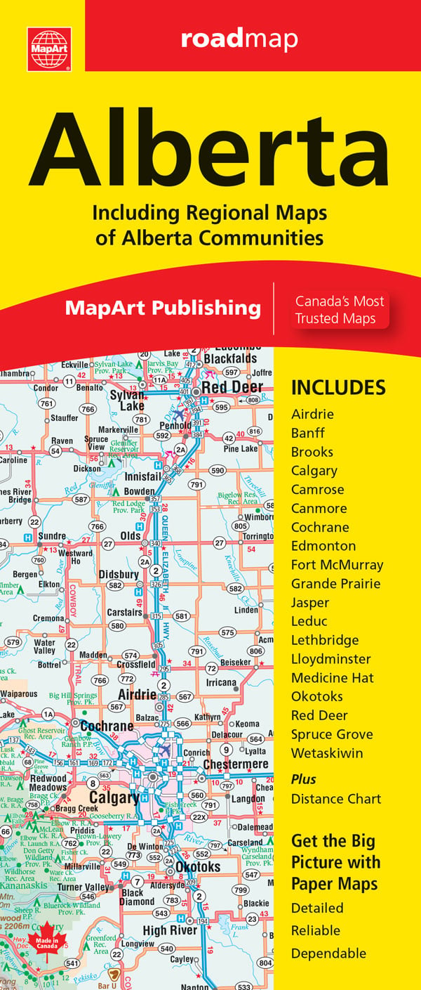 Alberta 1:1,250,000 Mapart - Shop Online at WorldOfMaps.com