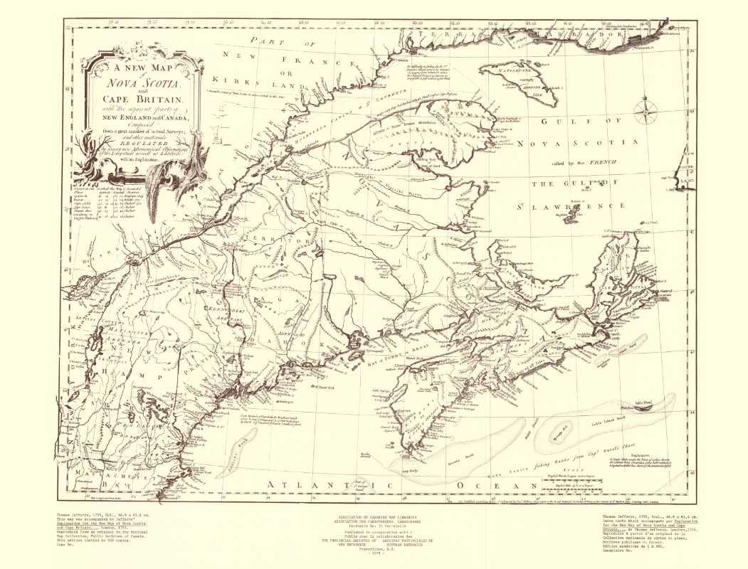 Nova Scotia and Cape Britain, 1755 - Shop Online at WorldOfMaps.com