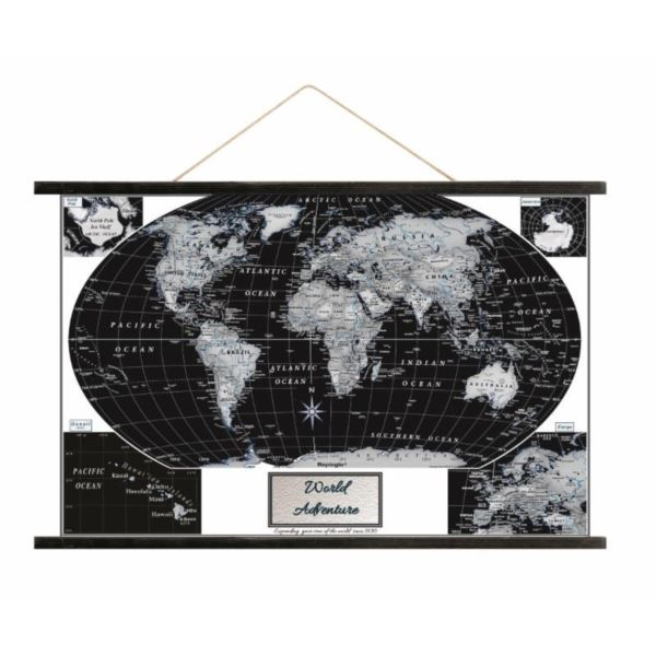 CONTEMPORARY BLACK WORLD CANVAS 75000 - Shop Online at WorldOfMaps.com