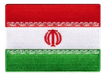Iran Flag Patch 1.5" x 2.5" - Shop Online at WorldOfMaps.com