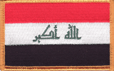 Iraq Flag Patch 1.5" x 2.5" - Shop Online at WorldOfMaps.com