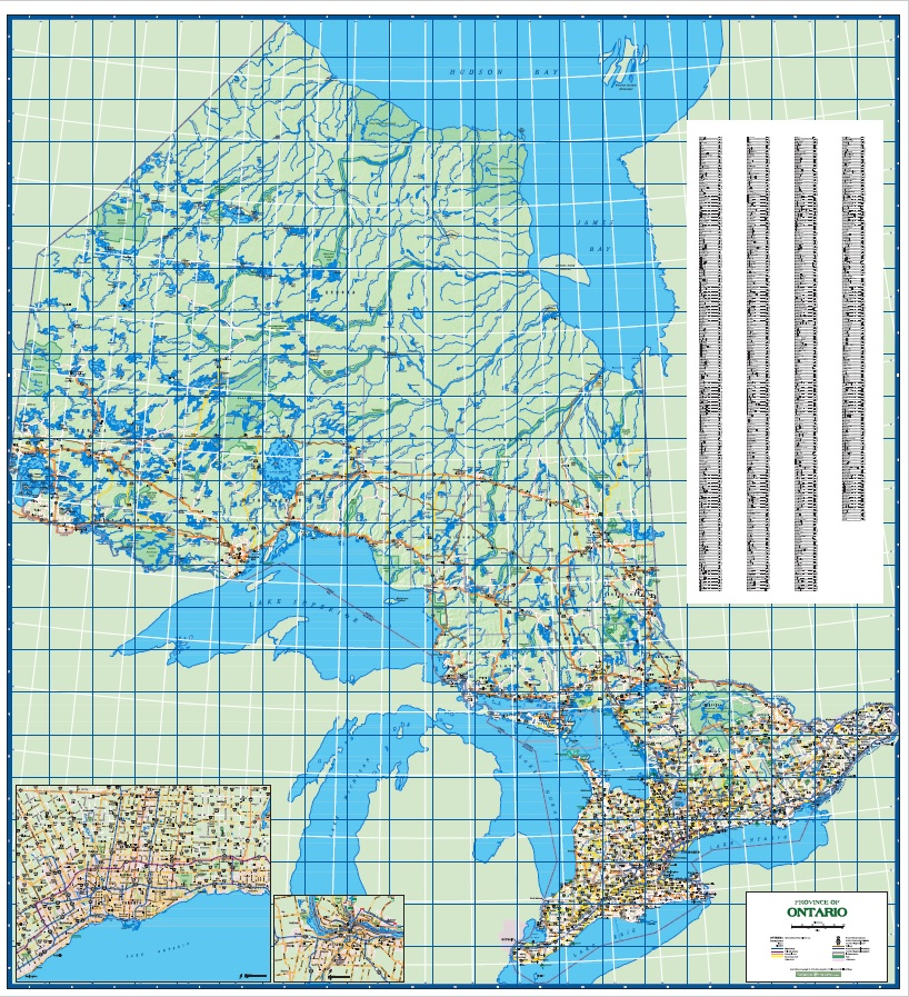 Ontario Wall Map WOM 42"x46" Aluminum - An unsurpassed wall map of ...